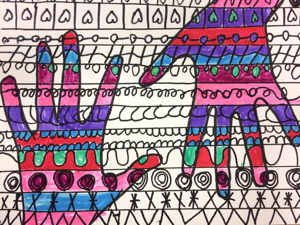 Line Design Hands | Mrs. Art Teacher Lady
